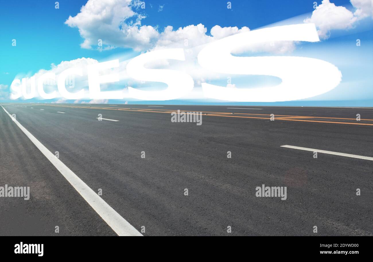 Success Design On Road And Blue Sky Background,Road to Success Stock ...