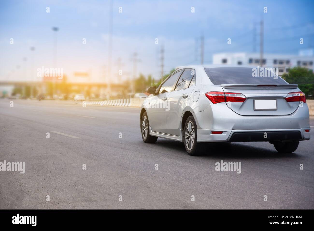 Car driving on highway road Stock Photo - Alamy