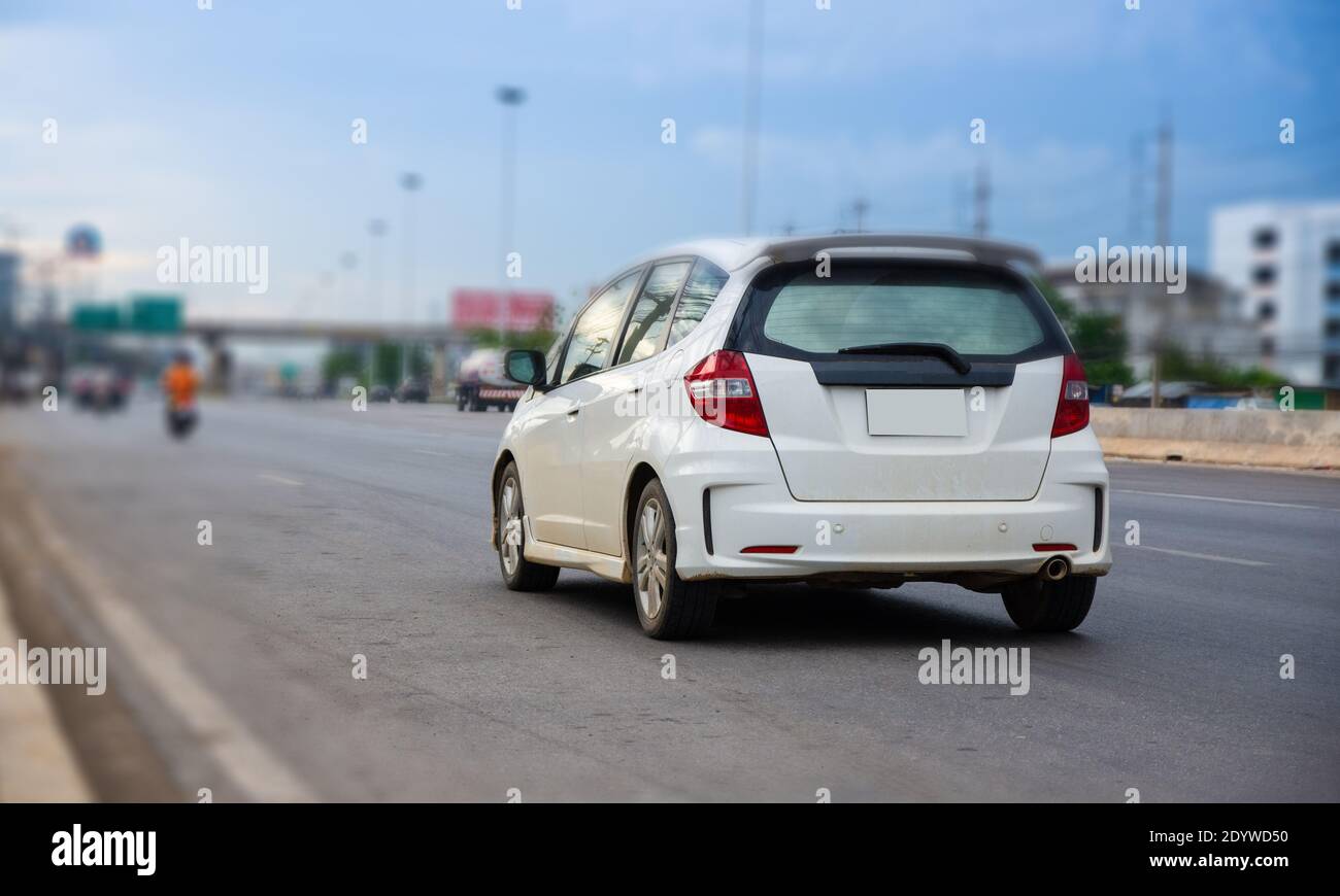 Car driving on highway road Stock Photo - Alamy