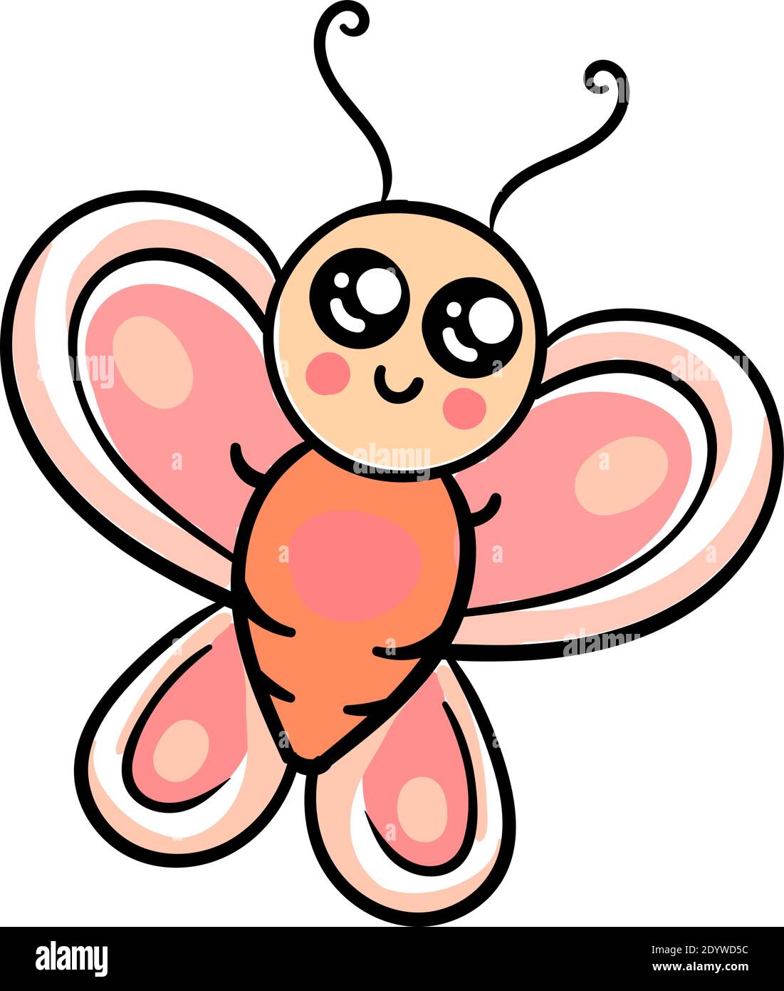 Baby butterfly, illustration, vector on a white background Stock Vector ...