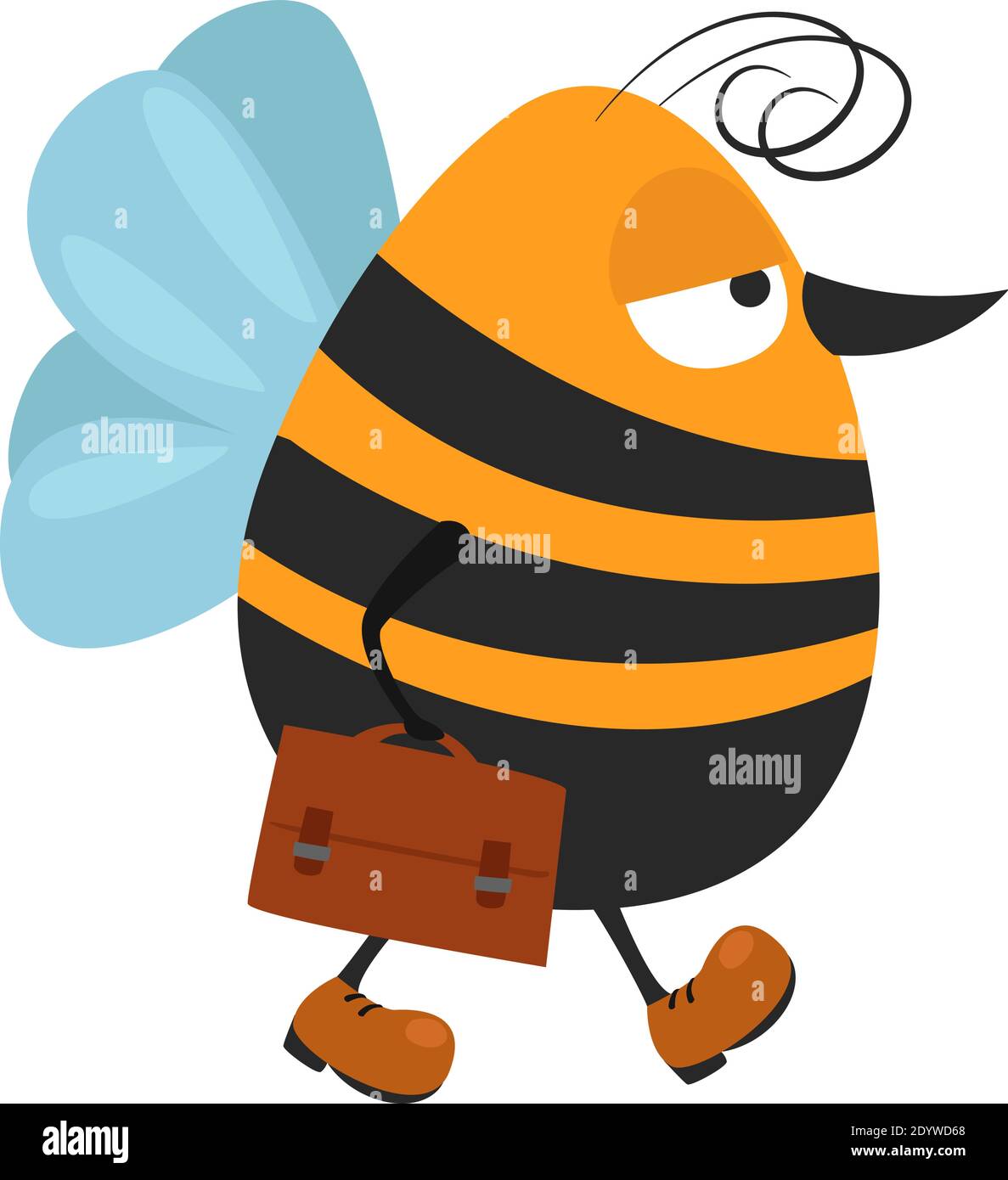 Tired bee, illustration, vector on a white background Stock Vector ...