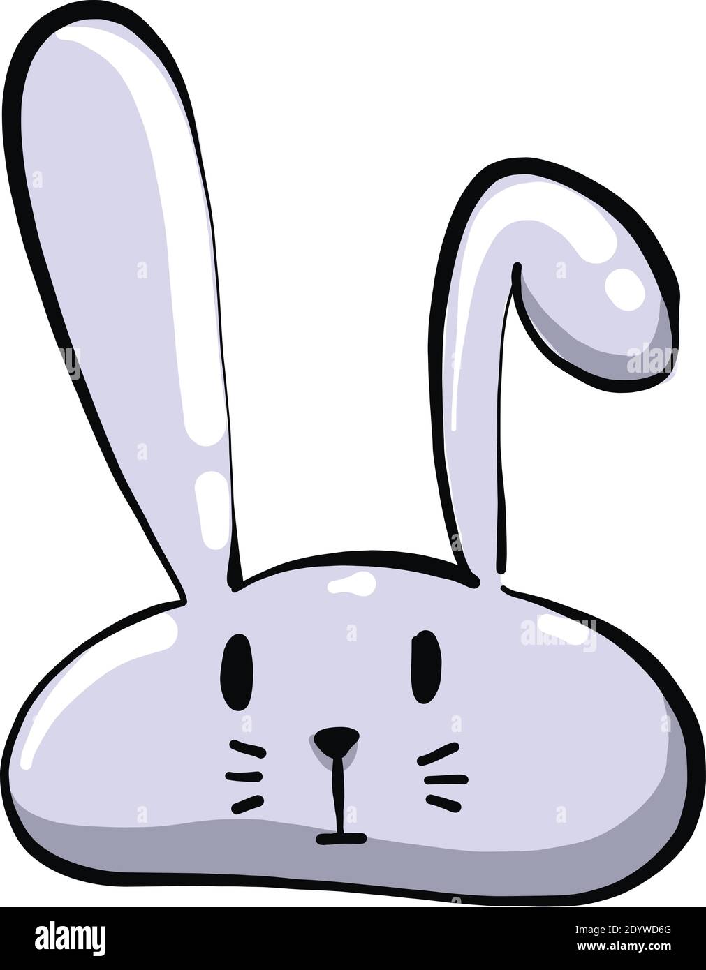 Bunny head, illustration, vector on a white background Stock Vector ...