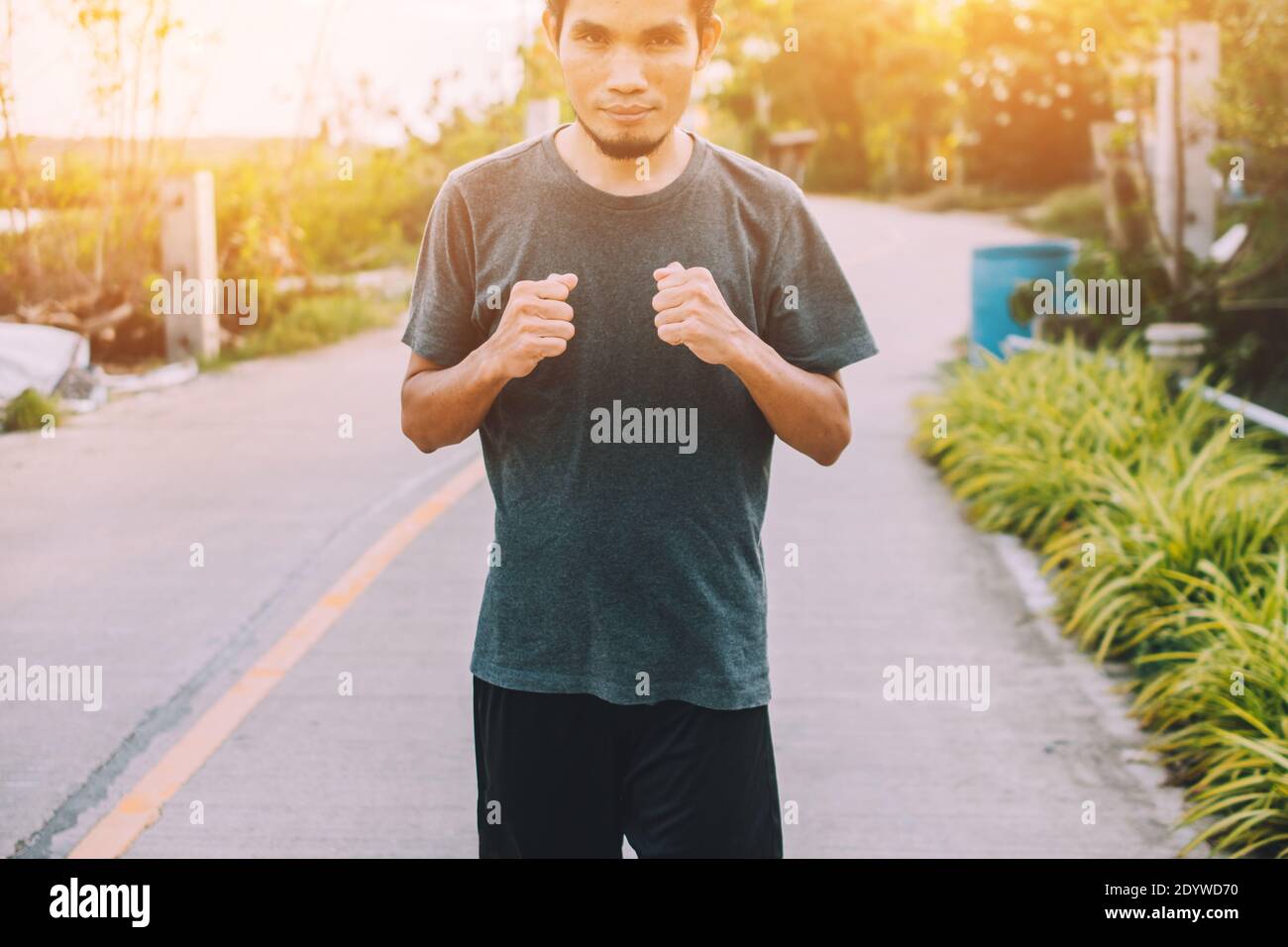 Man Running On Road Sport Exercise,People Jogging on street Stock Photo ...