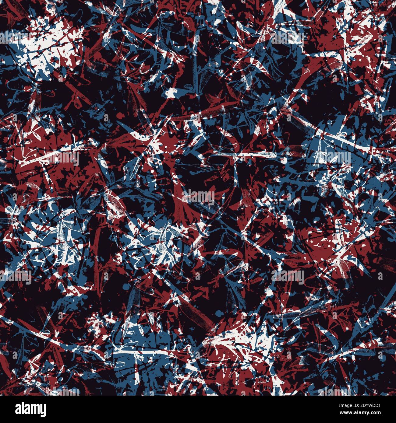Seamless leaf pattern in red blue black white Stock Photo - Alamy