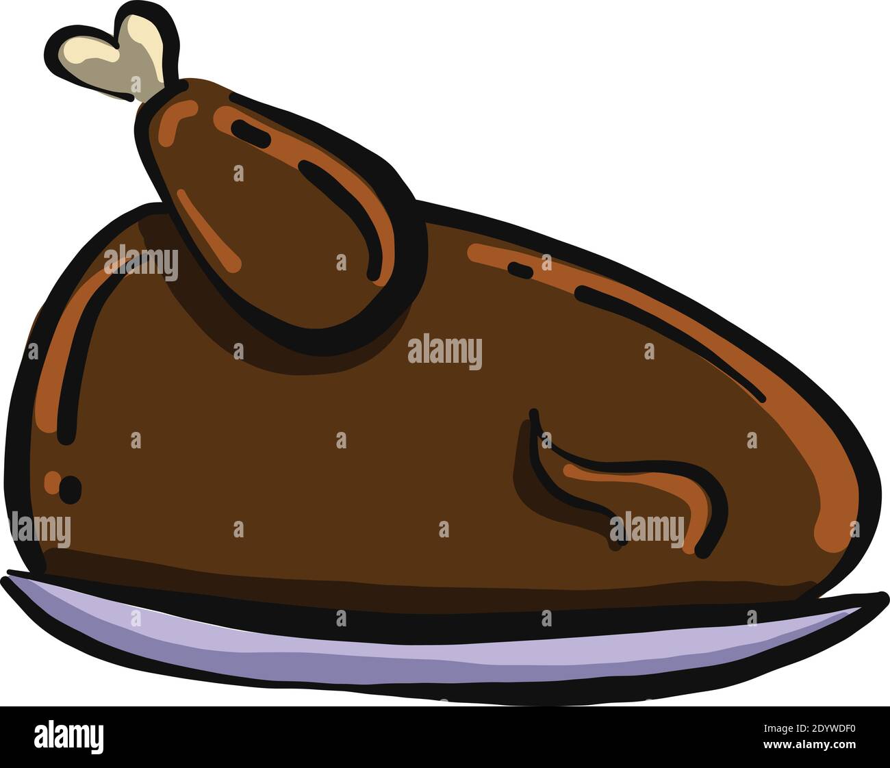 Fried chicken, illustration, vector on a white background Stock Vector ...