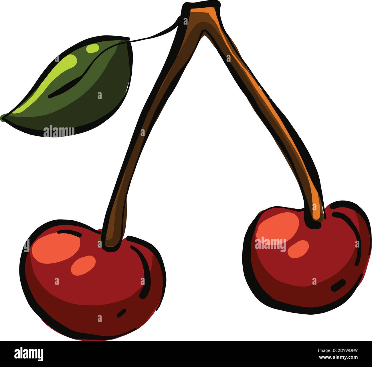 Two cherries Stock Vector Images - Alamy