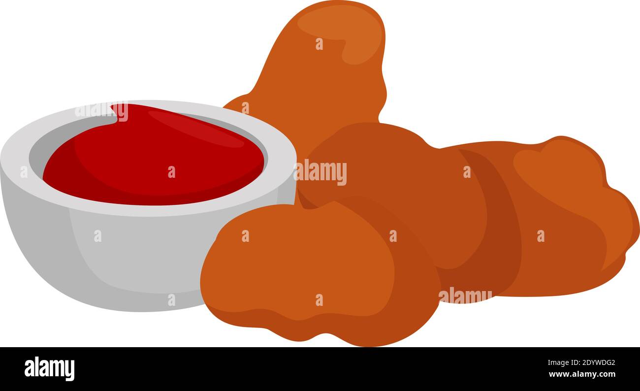Chicken nuggets, illustration, vector on a white background Stock ...