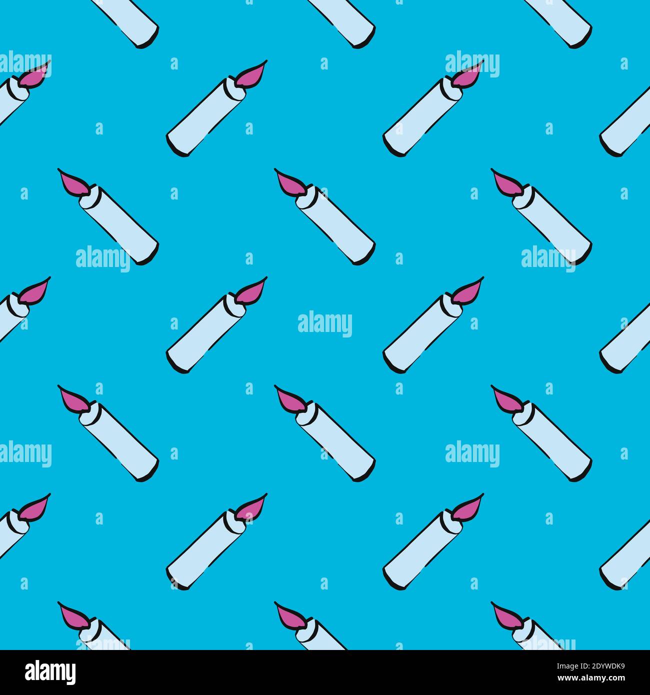 Burning candles,seamless pattern on blue background Stock Vector Image ...