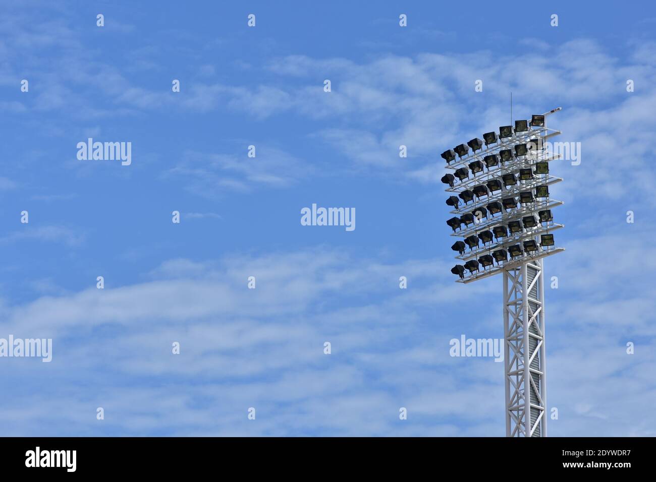 Lighting panel in the stadium and sky,Sport light Stock Photo - Alamy