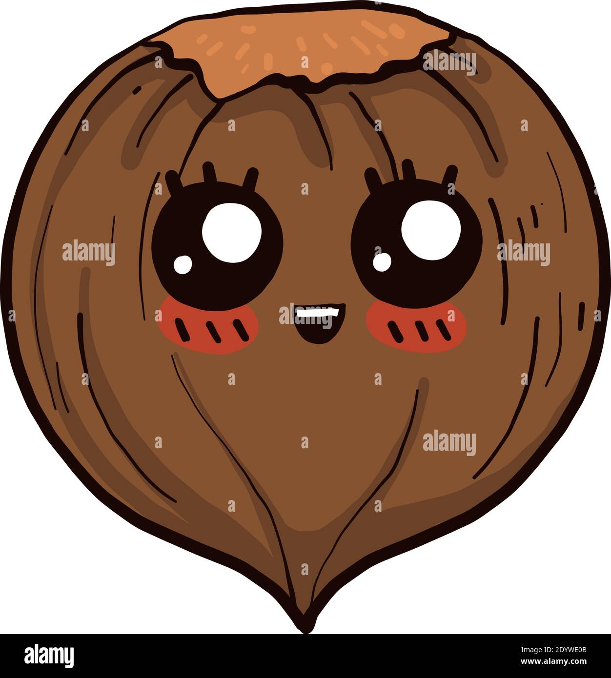 Cute chestnut, illustration, vector on a white background Stock Vector ...