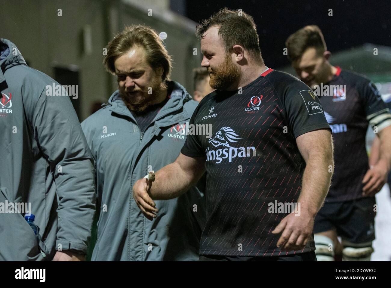 Galway, Ireland. 27th Dec, 2020. Andrew Warwick of Ulster walks towards ...
