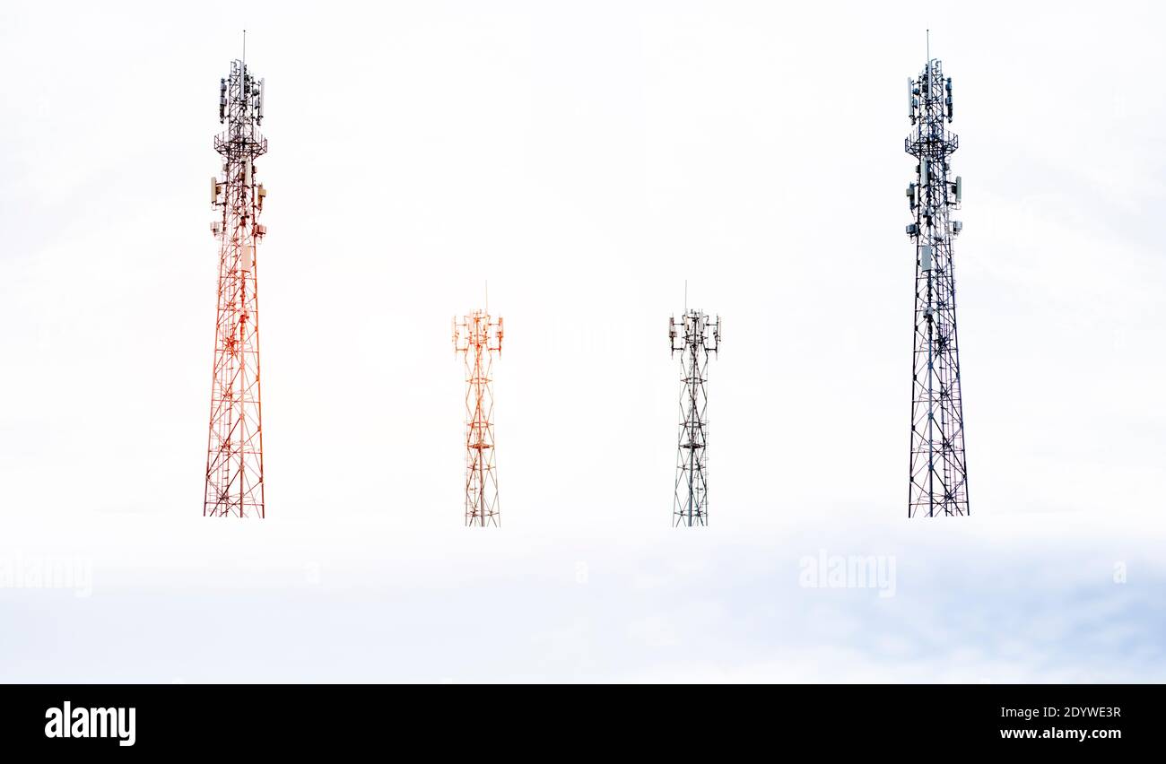 Telephone and internet transmission towers Stock Photo - Alamy