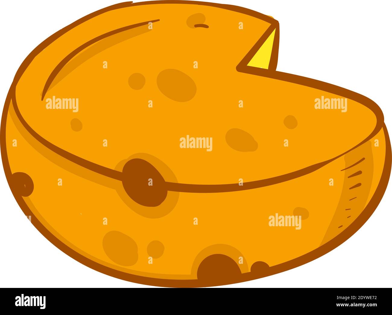 Round cheese, illustration, vector on a white background Stock Vector ...