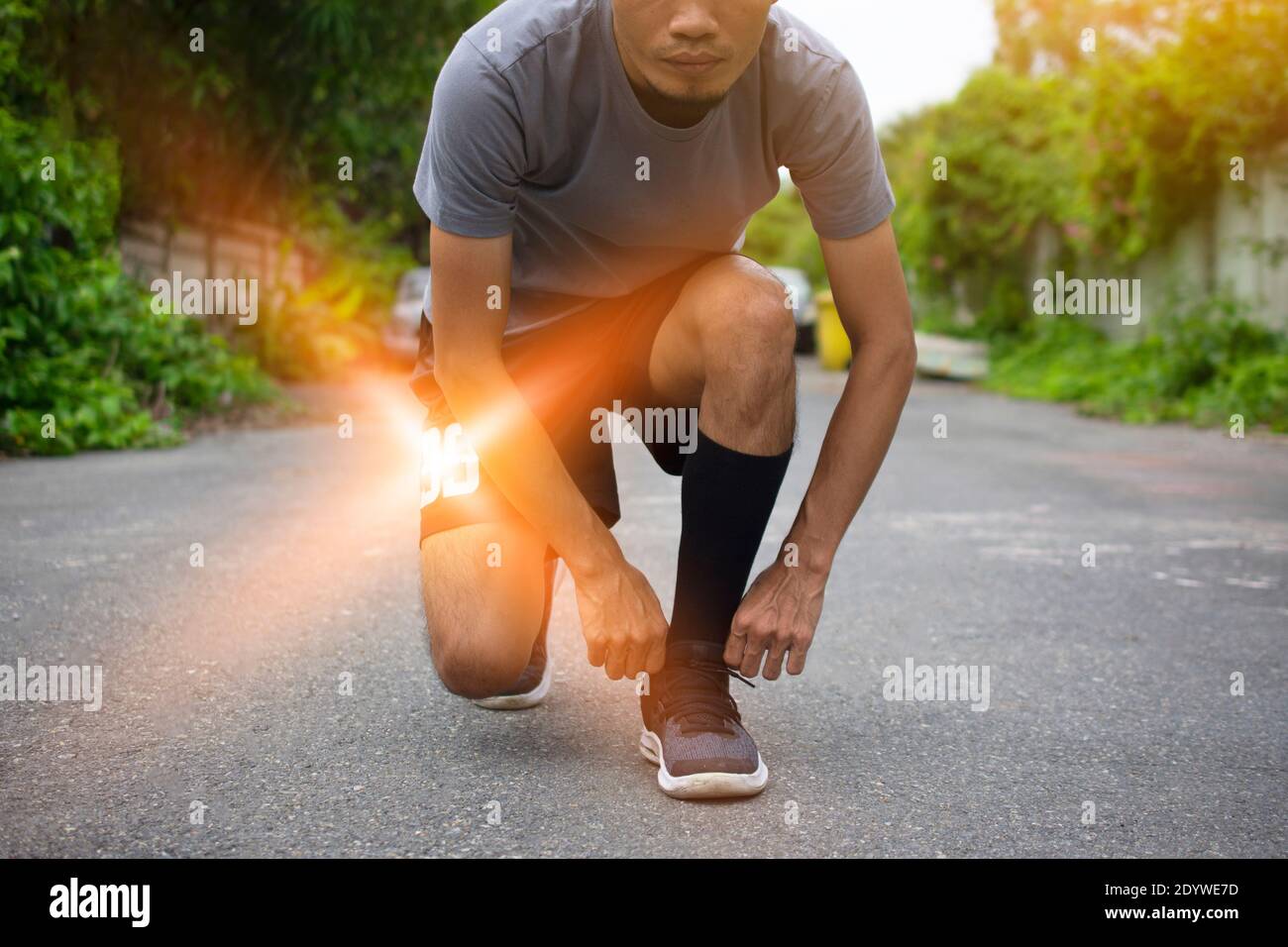 Runner Man run on the street be running for exercise,Run sports ...