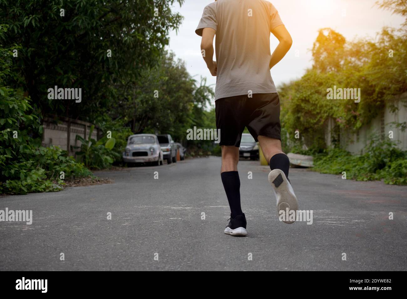 Runner Man run on the street be running for exercise,Run sports ...