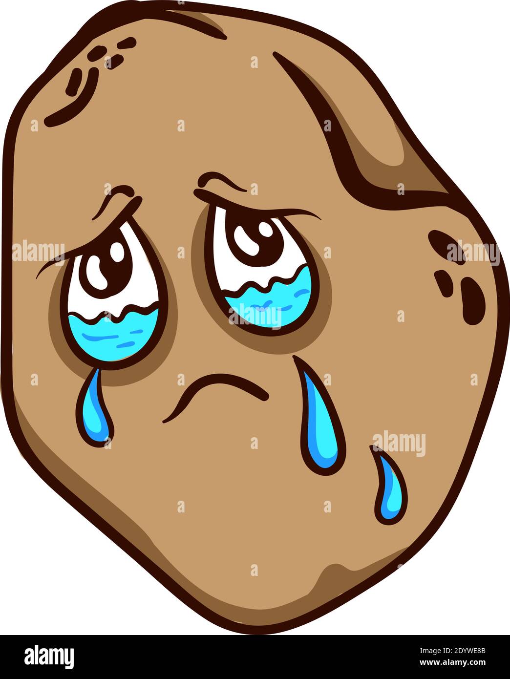 Crying potato, illustration, vector on a white background Stock Vector ...