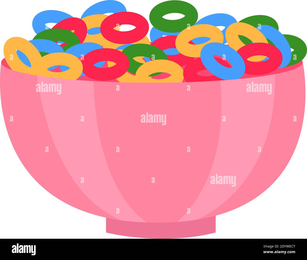 Corn flakes in a bowl, illustration, vector on a white background Stock ...