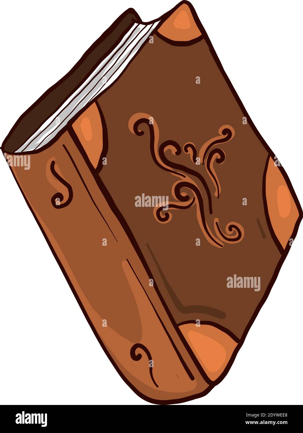 Decorative brown book, illustration, vector on a white background Stock ...