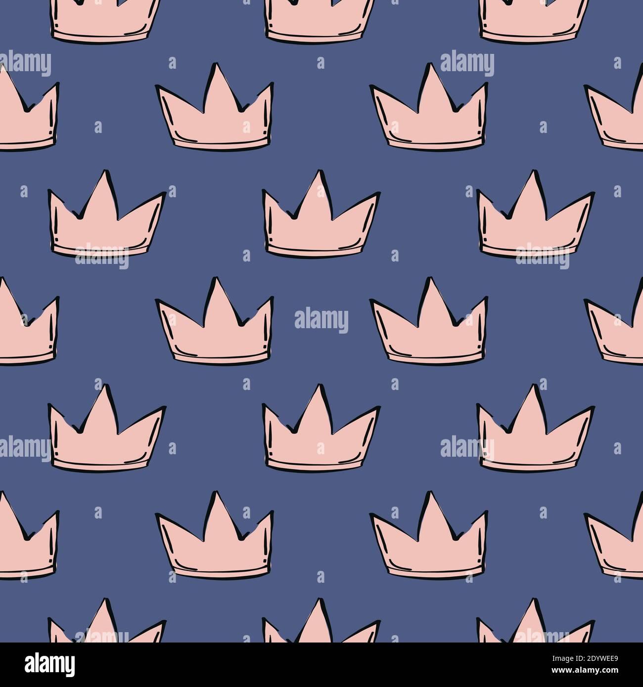 Small crown,seamless pattern on dark purple background Stock Vector ...