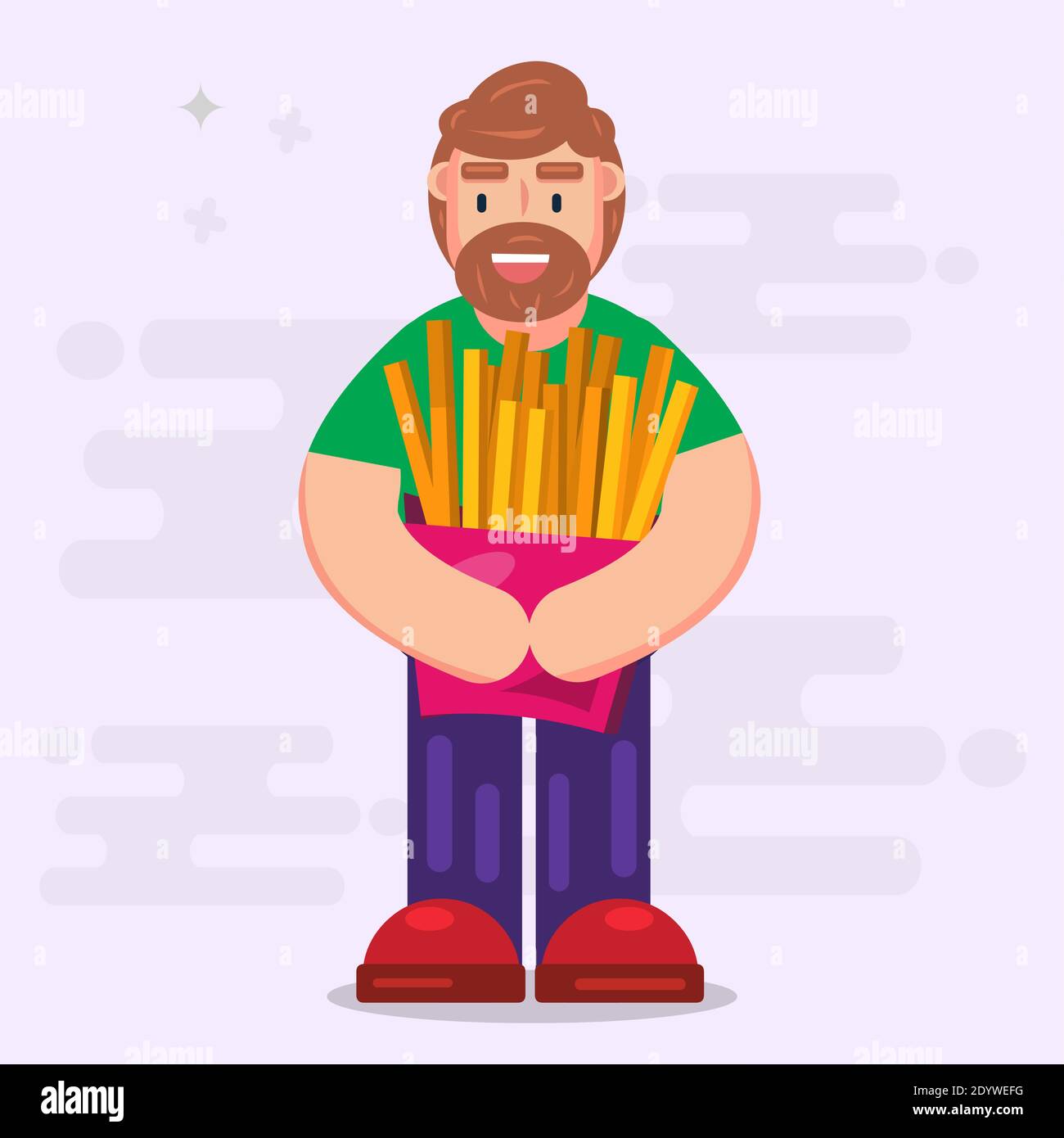 Overweight people eating Stock Vector Images - Alamy