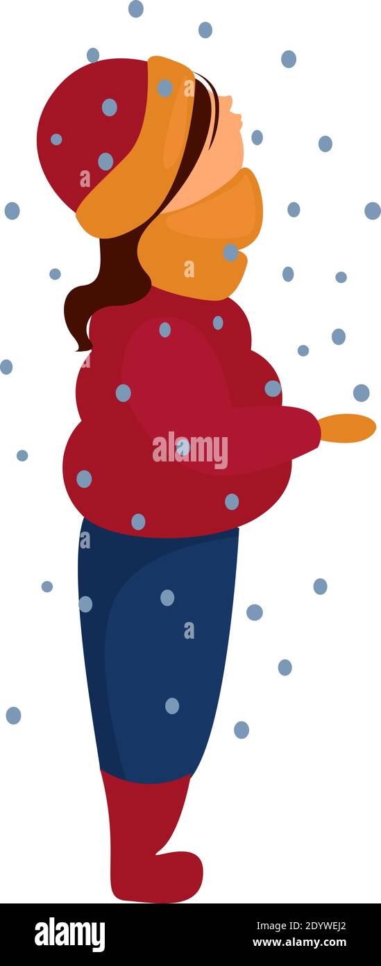 First snow, illustration, vector on a white background Stock Vector ...