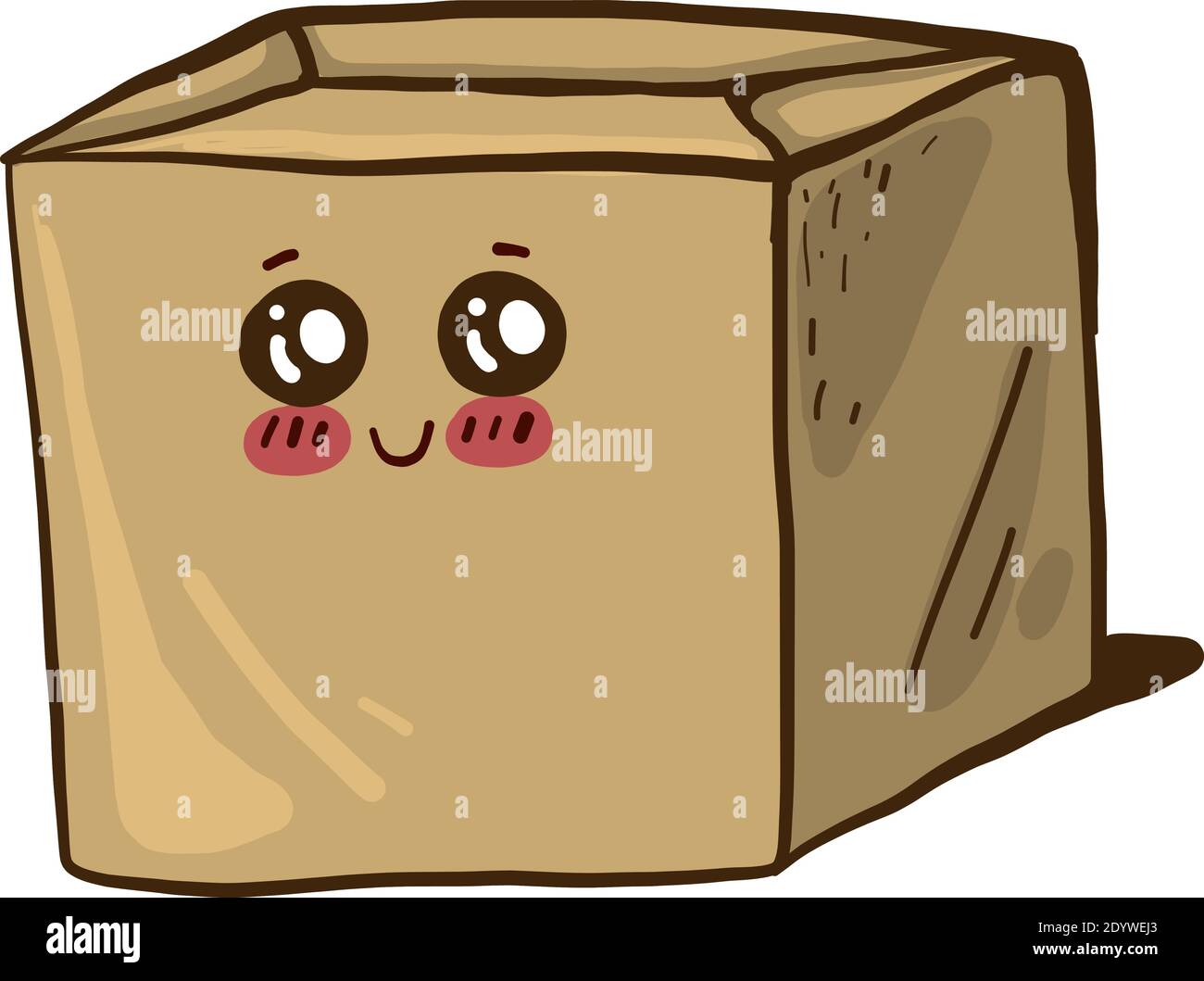 Cute box with a face, illustration, vector on a white background Stock ...