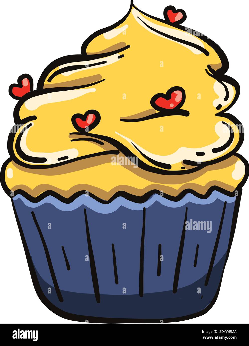 Pink and yellow cupcake Stock Vector Images - Alamy