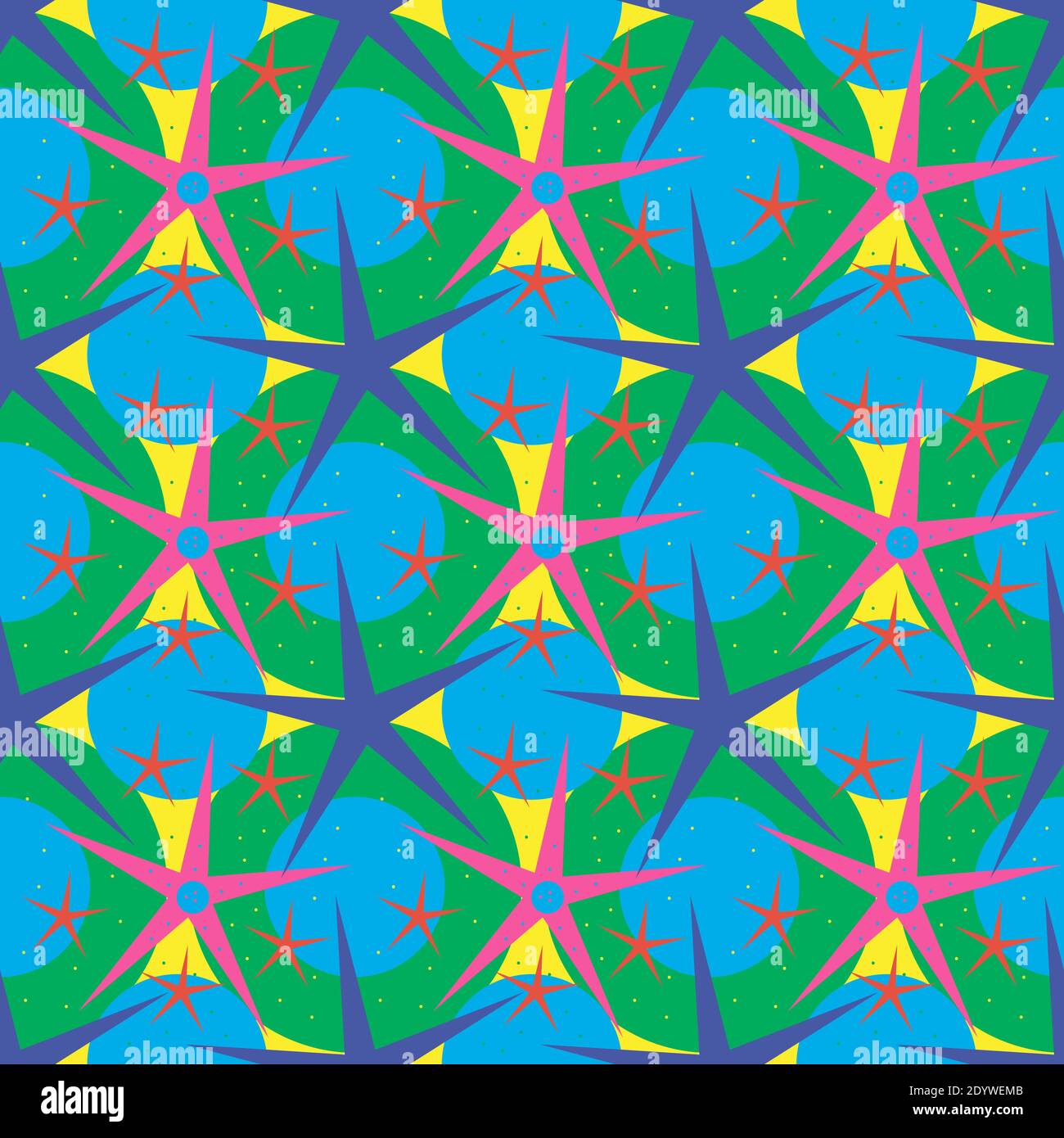 Colorful stars,seamless pattern on blue background Stock Vector Image ...