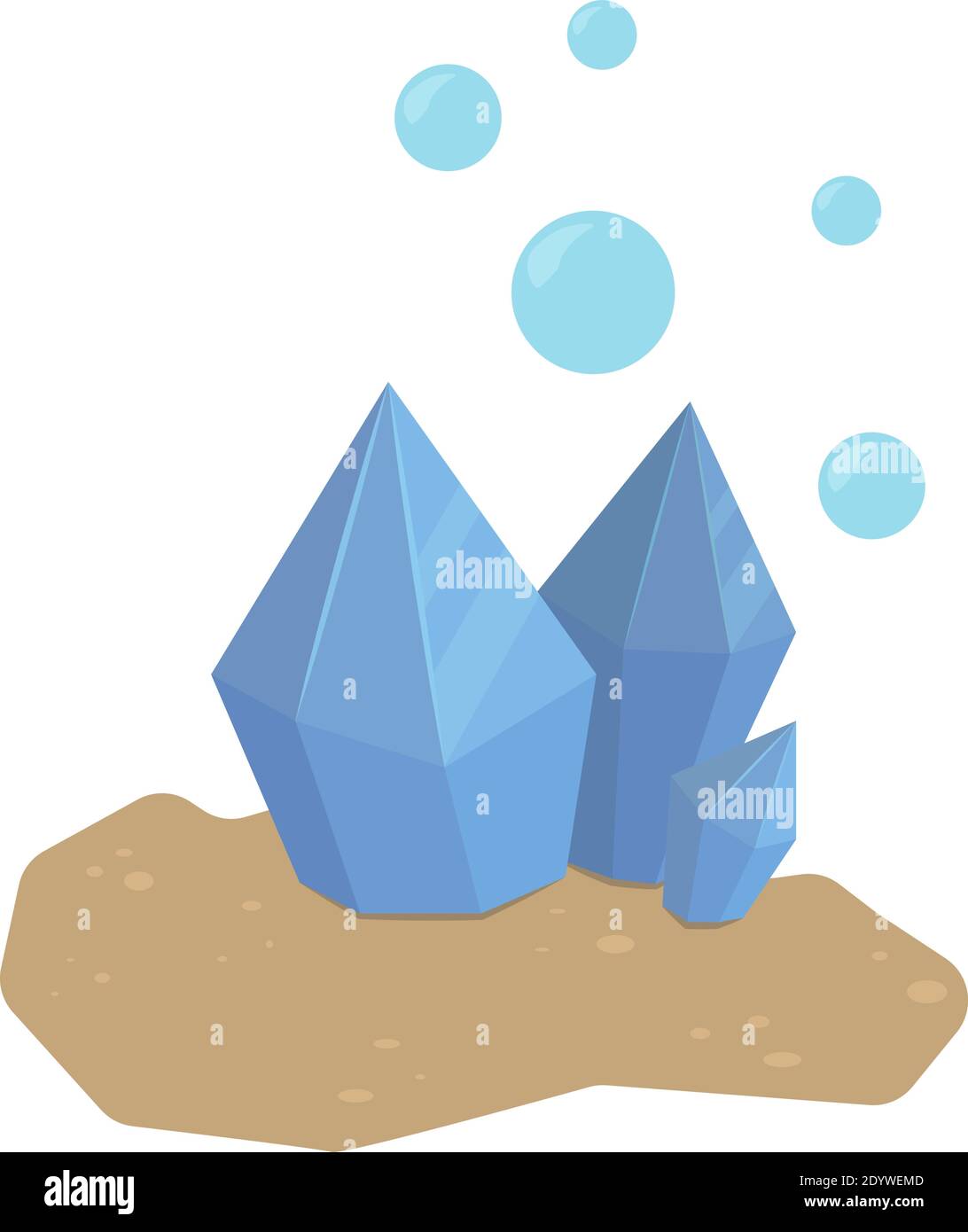 Blue crystals, illustration, vector on a white background Stock Vector ...