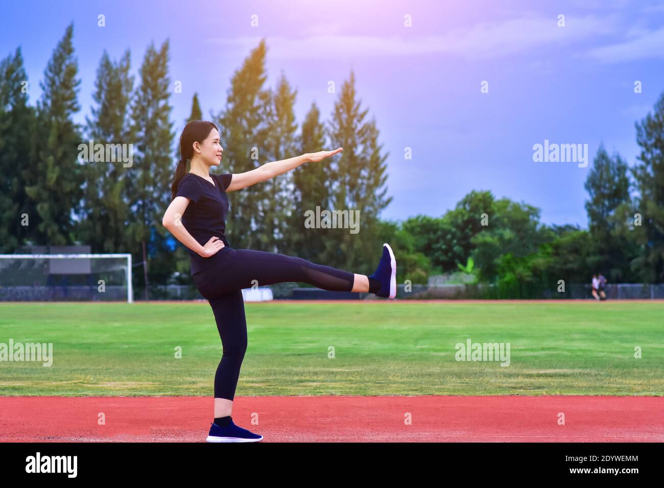 Beauty Asian Women Exercise body fit Training for Good Healthy real ...