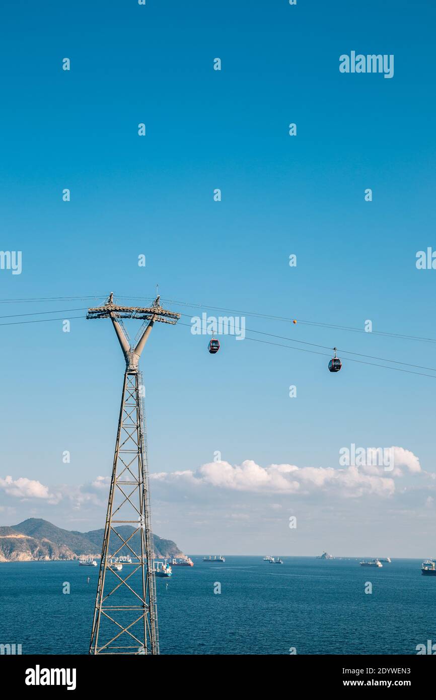 Blue sea and Songdo Marine Cable Car in Busan, Korea Stock Photo - Alamy