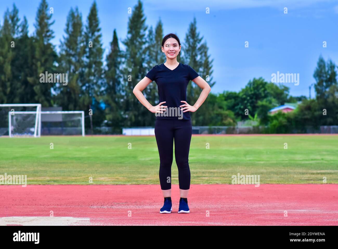 Beauty Asian Women Exercise body fit Training for Good Healthy real ...