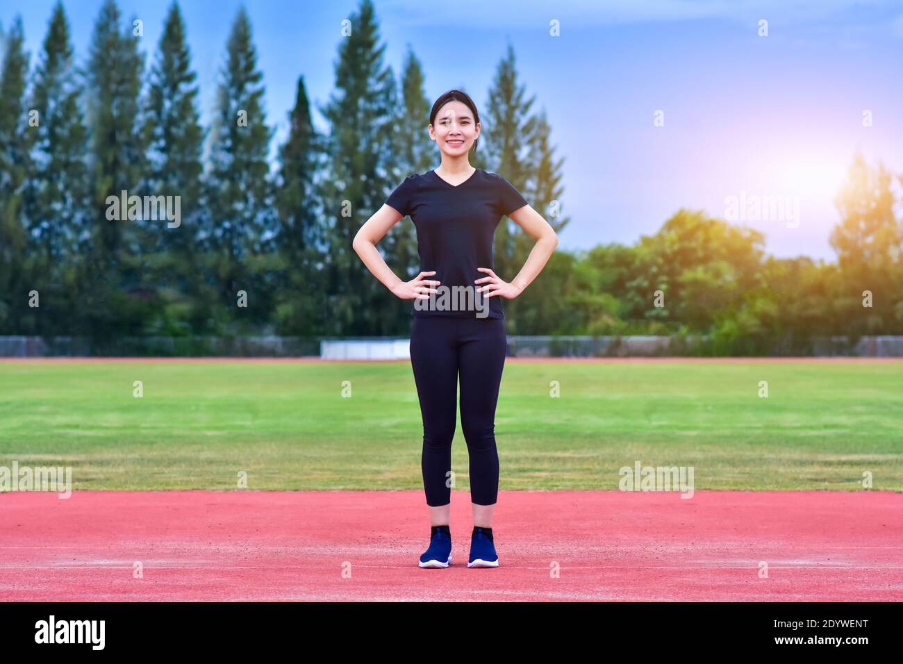 Beauty Asian Women Exercise body fit Training for Good Healthy real ...