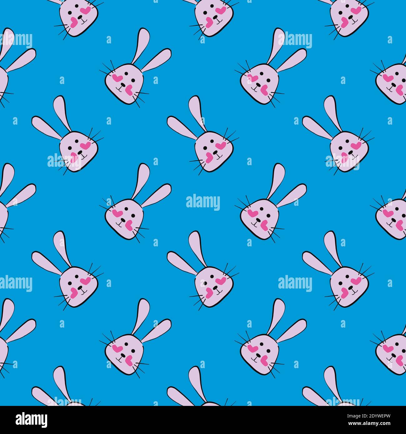 Blue design rabbit face pattern hi-res stock photography and images - Alamy