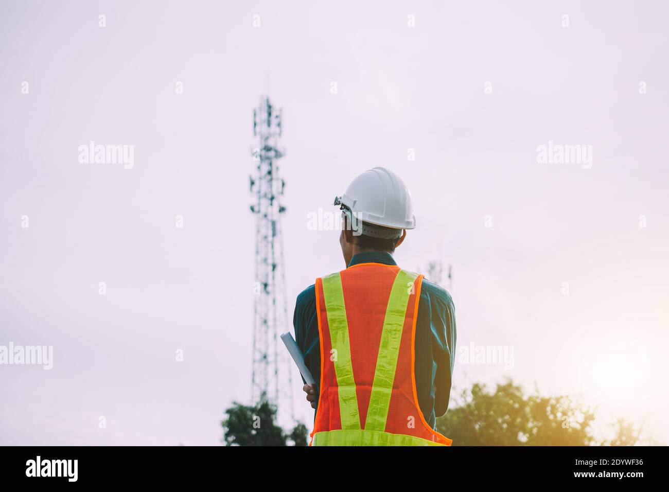 Engineer holding paper plan concept Determination and success Stock ...