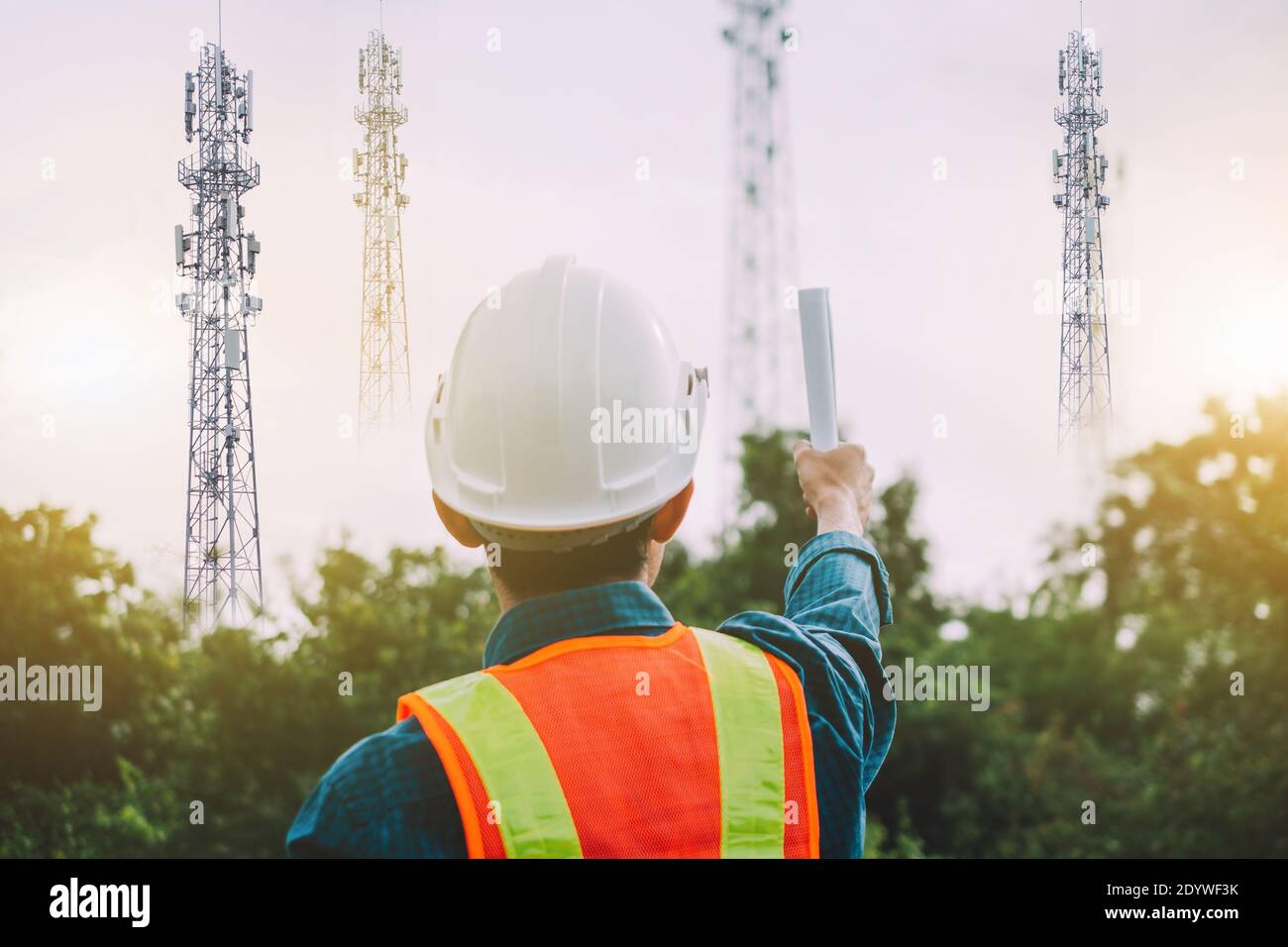 Engineer holding paper plan concept Determination and success Stock ...