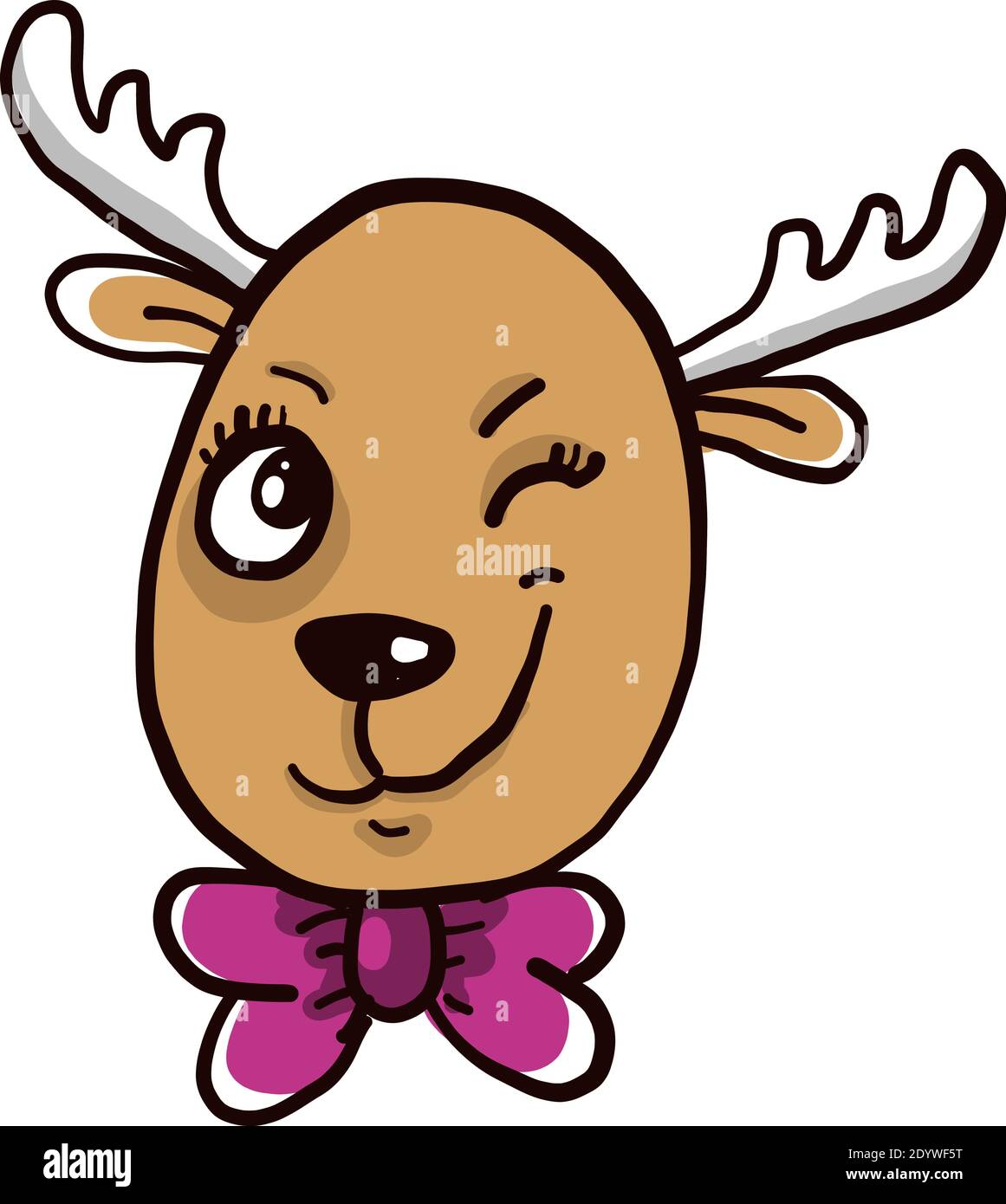 Winking deer, illustration, vector on a white background Stock Vector ...