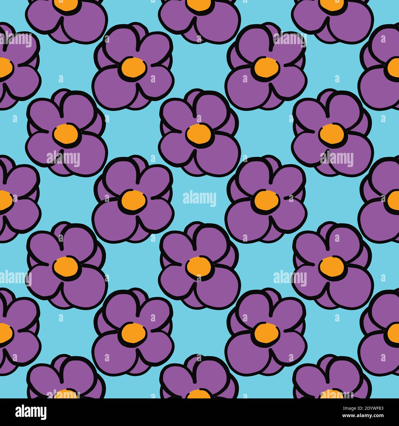 Small violets,seamless pattern on blue background Stock Vector Image ...