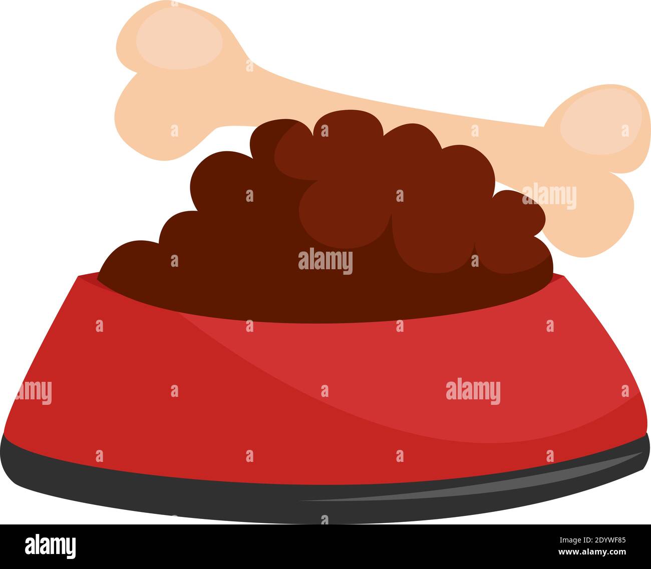 Dog food, illustration, vector on a white background Stock Vector Image ...