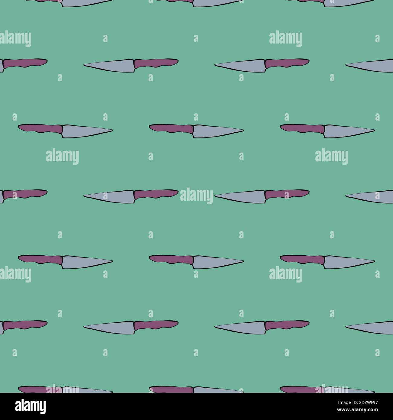 Small knives,seamless pattern on dark green background Stock Vector ...