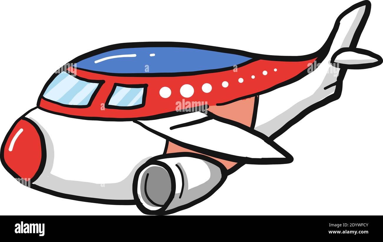 Cute fat airplane, illustration, vector on a white background Stock ...
