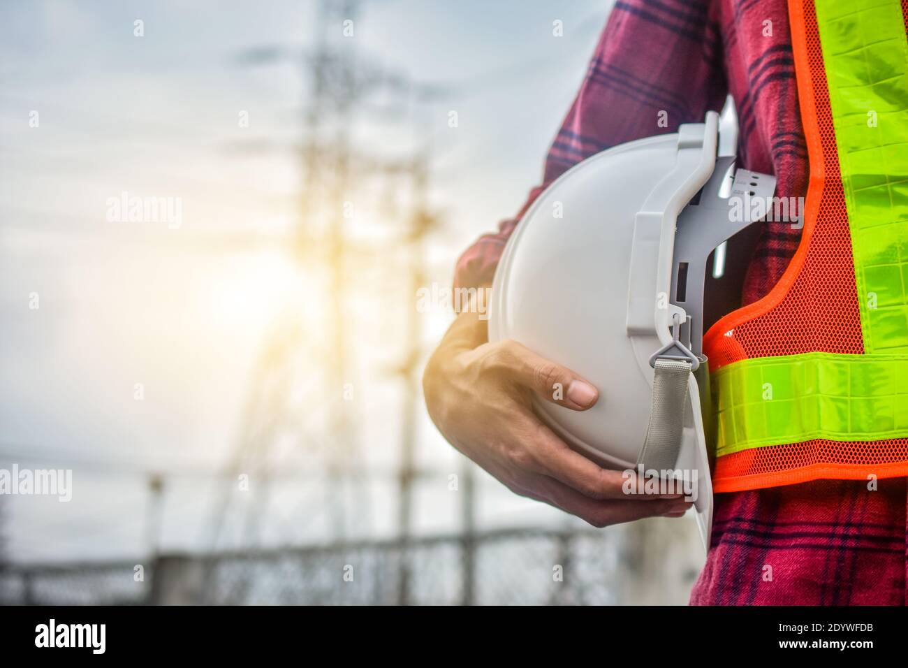 Engineer holding hard hat construction worker professional safety work ...