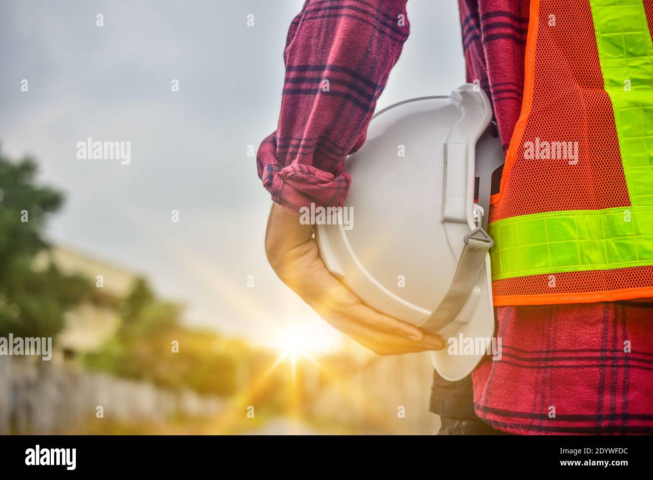 Engineer holding hard hat construction worker professional safety work ...