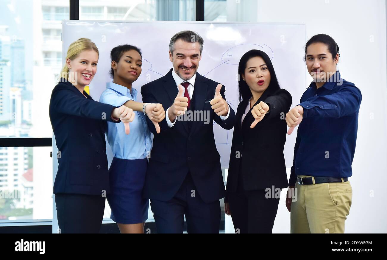 Business team working group meeting in office and Successful project ...