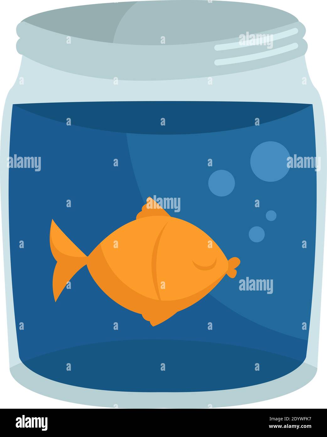 Fish in a jar, illustration, vector on a white background Stock Vector ...