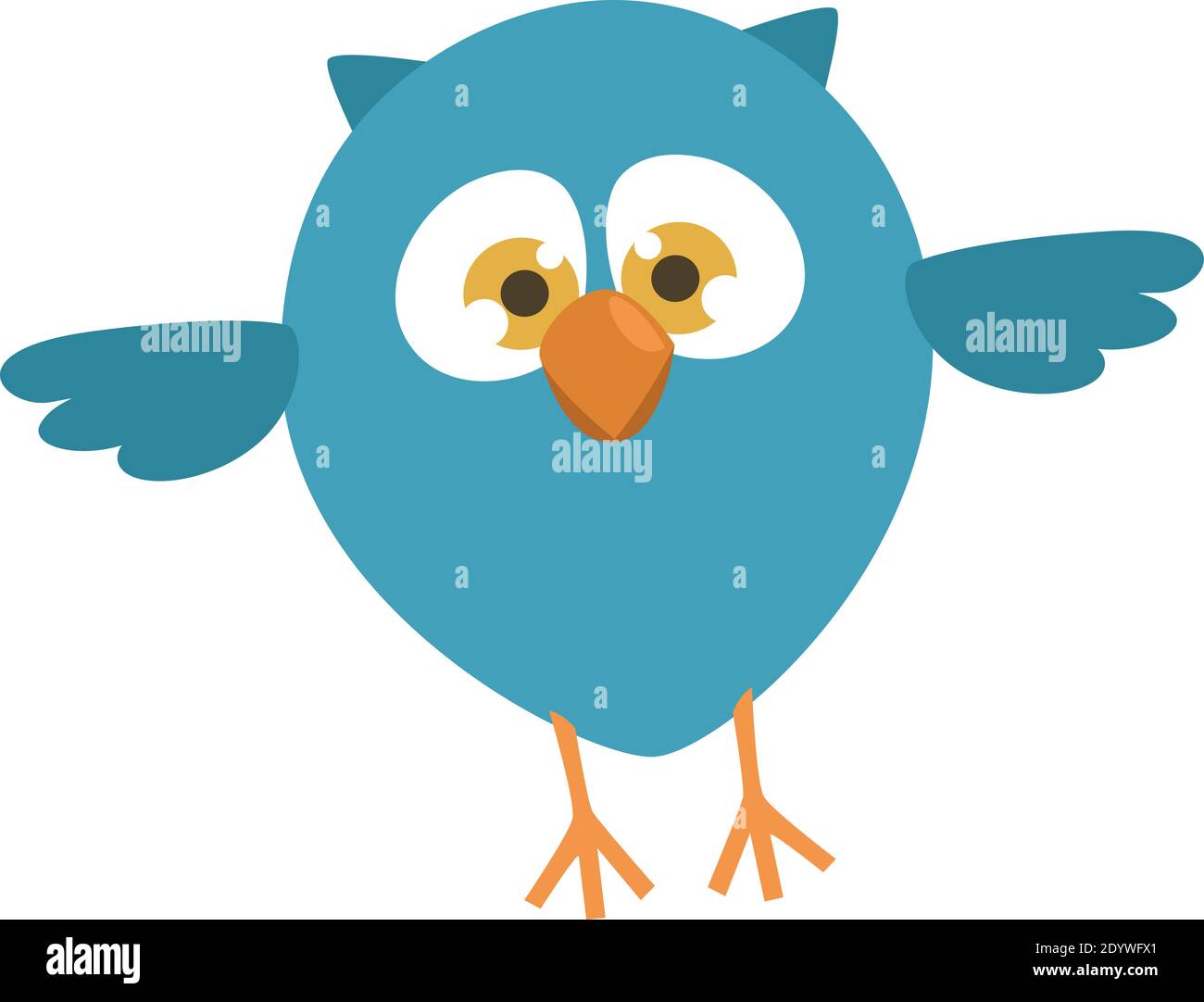 Blue owl, illustration, vector on a white background Stock Vector Image ...