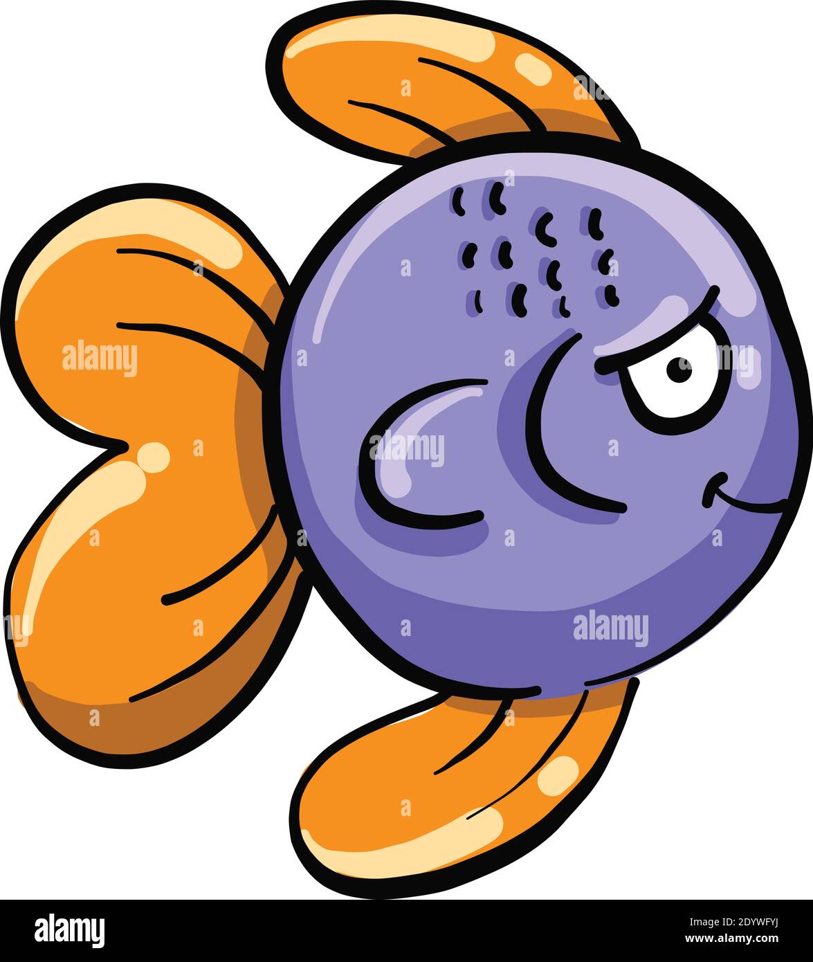 Funny fish, illustration, vector on a white background Stock Vector ...