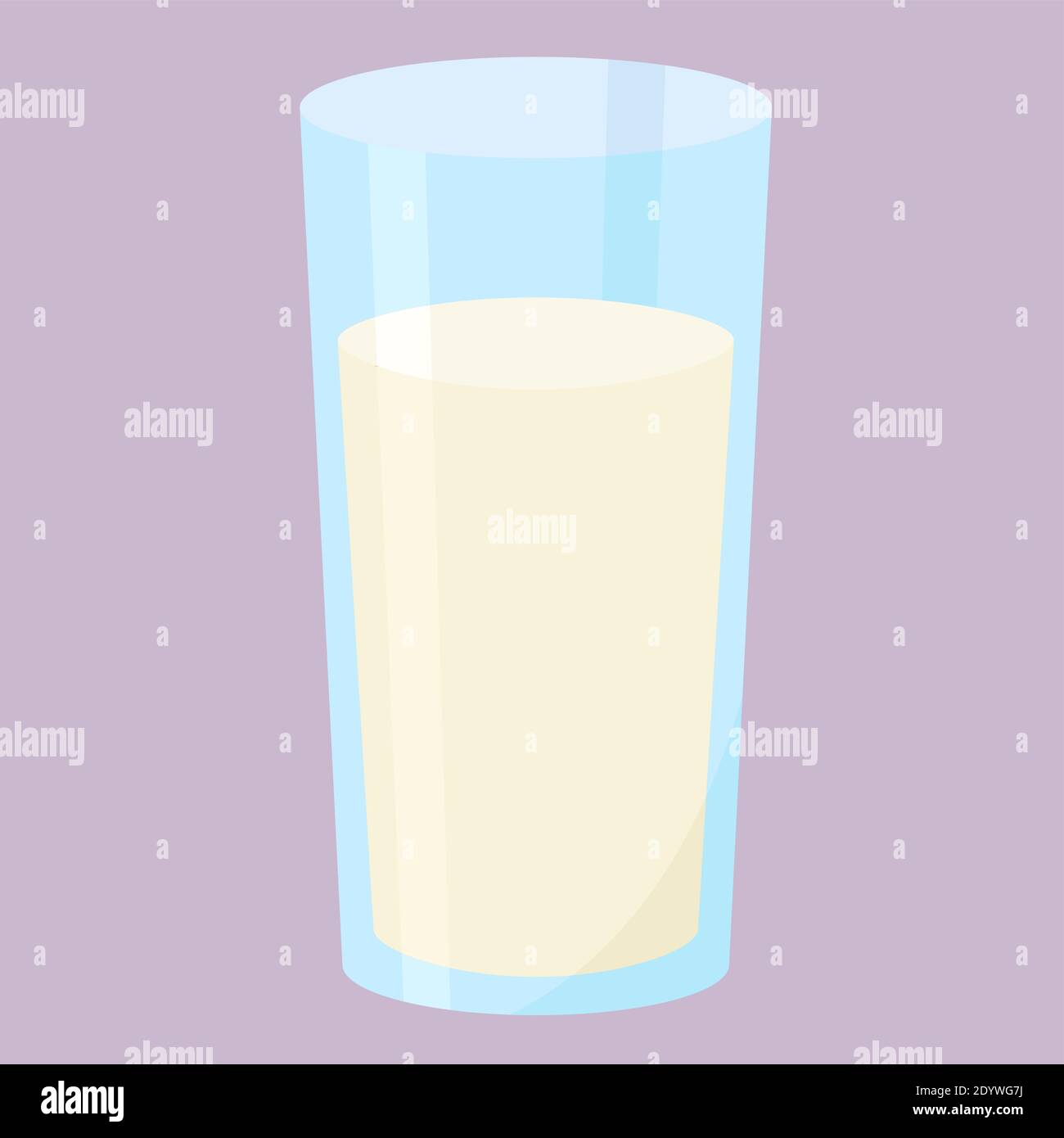 Glass of milk, illustration, vector on a white background Stock Vector ...