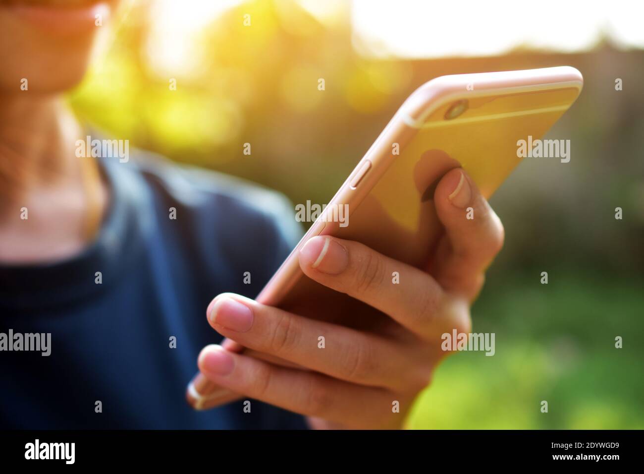 People holding mobile smart phone using smart application by internet ...