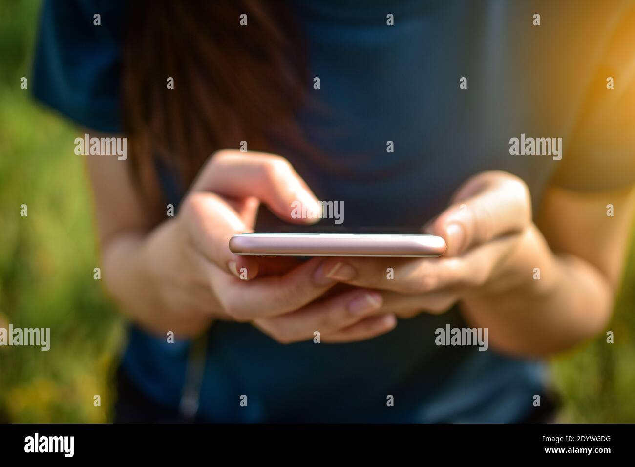 People holding mobile smart phone using smart application by internet ...